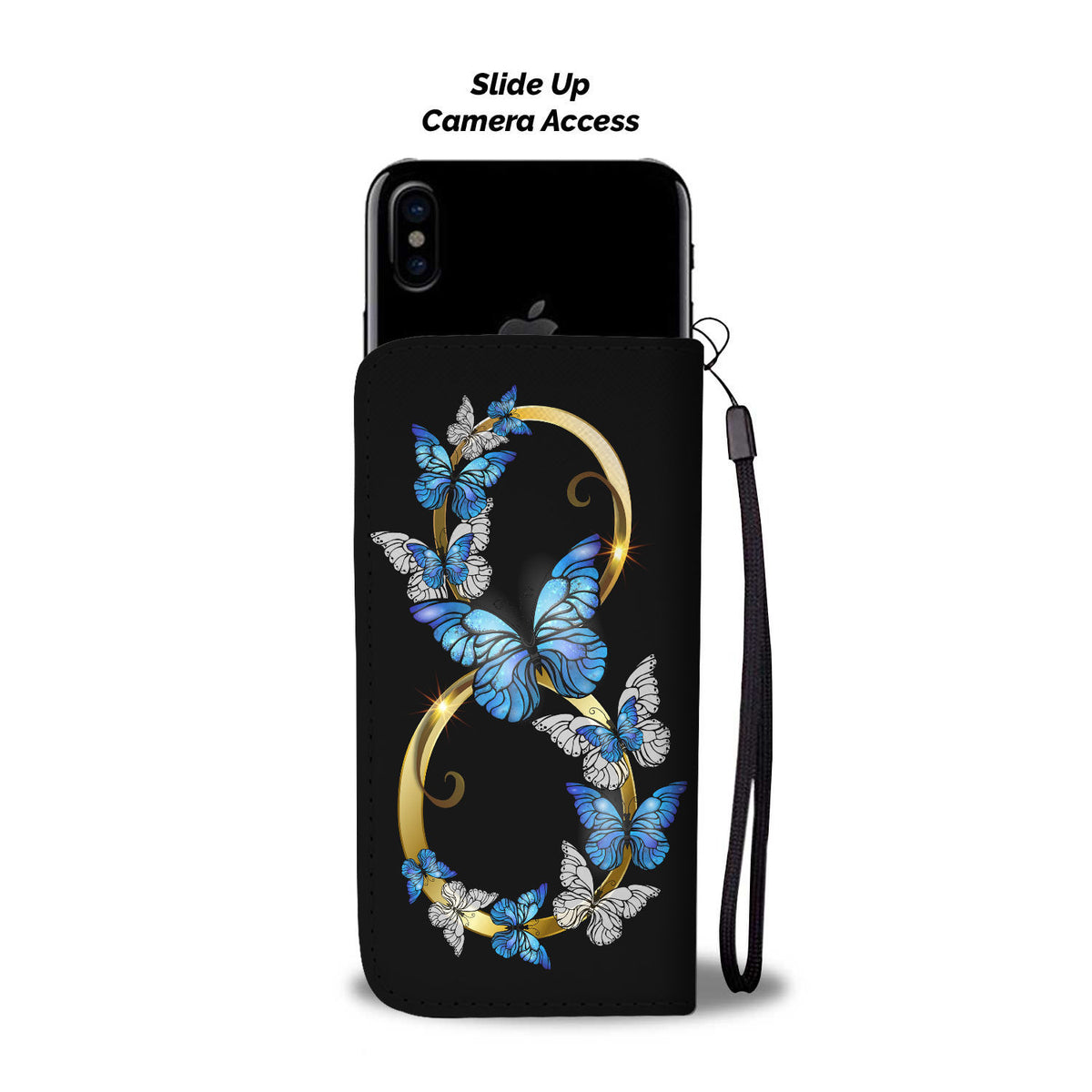 Premium Hand Crafted Black Butterfly Infinity Phone Case + Wallet ...