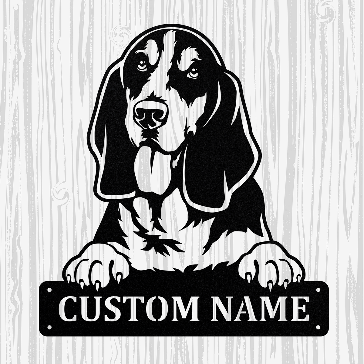 Personalized Basset Hound Metal Sign, Dog Owner Wall Art, Memorial Gif ...